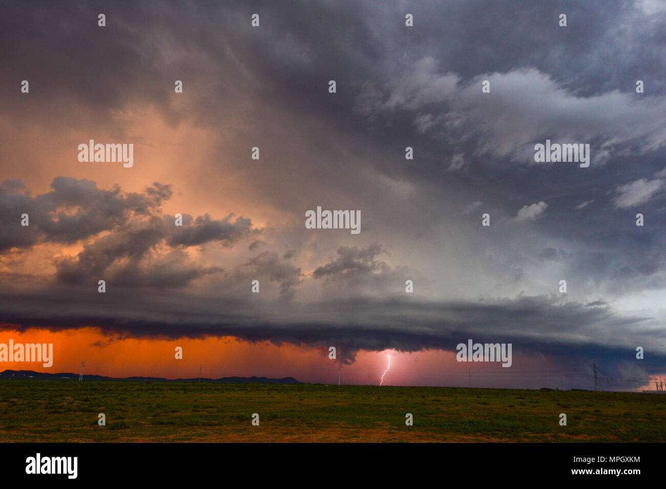Lightning strikes during a thunderstorm on the outskirts of De Aar, a ...