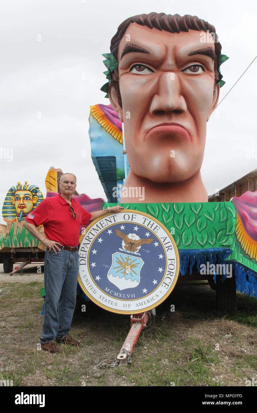 NEW ORLEANS – Retired Lt. Col. Ken Demarest stands with the Air Force ...