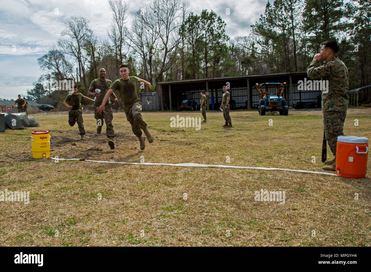 U.S. Marines with Headquarters and Support Battalion, Marine Corps Base ...