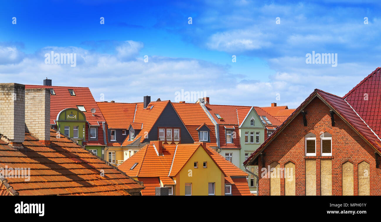 Nordhausen downtown facades in Harz Thuringia of Germany Stock Photo ...