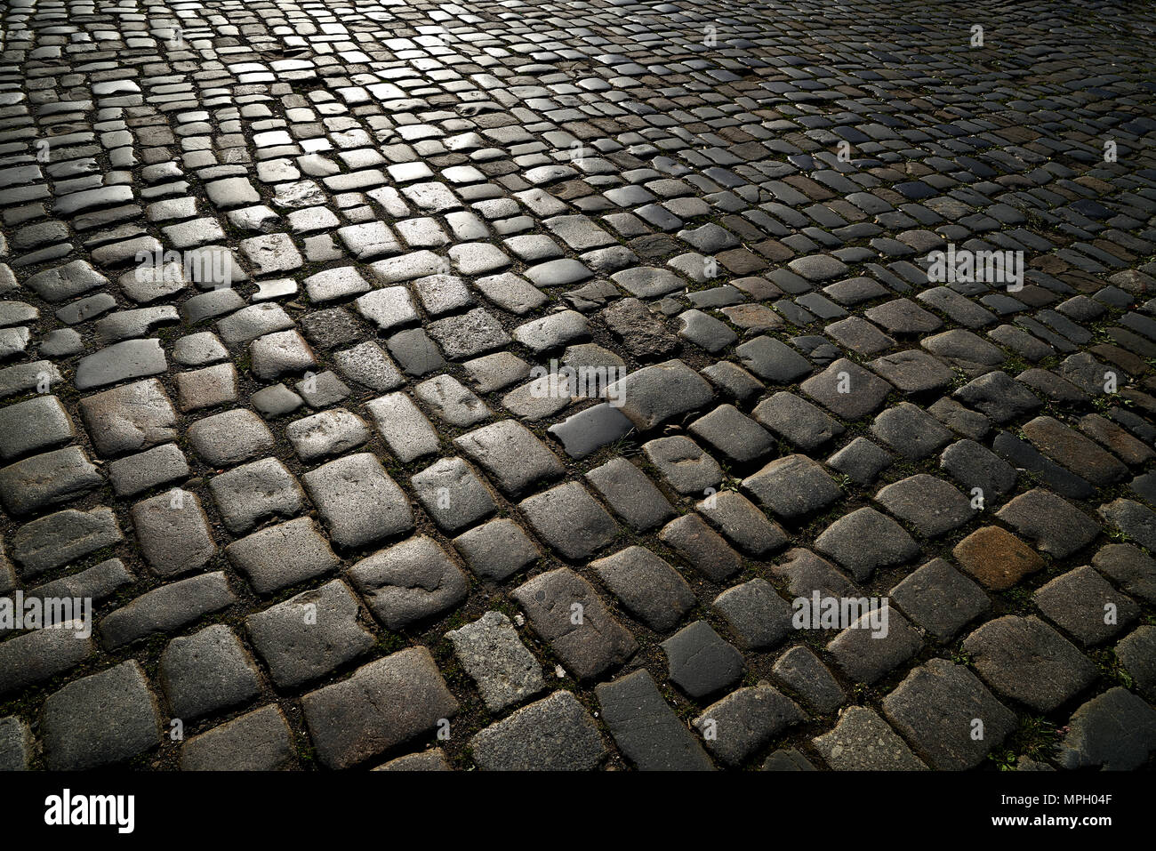 Granite cobblestone pavement in Germany street outdoor Stock Photo - Alamy