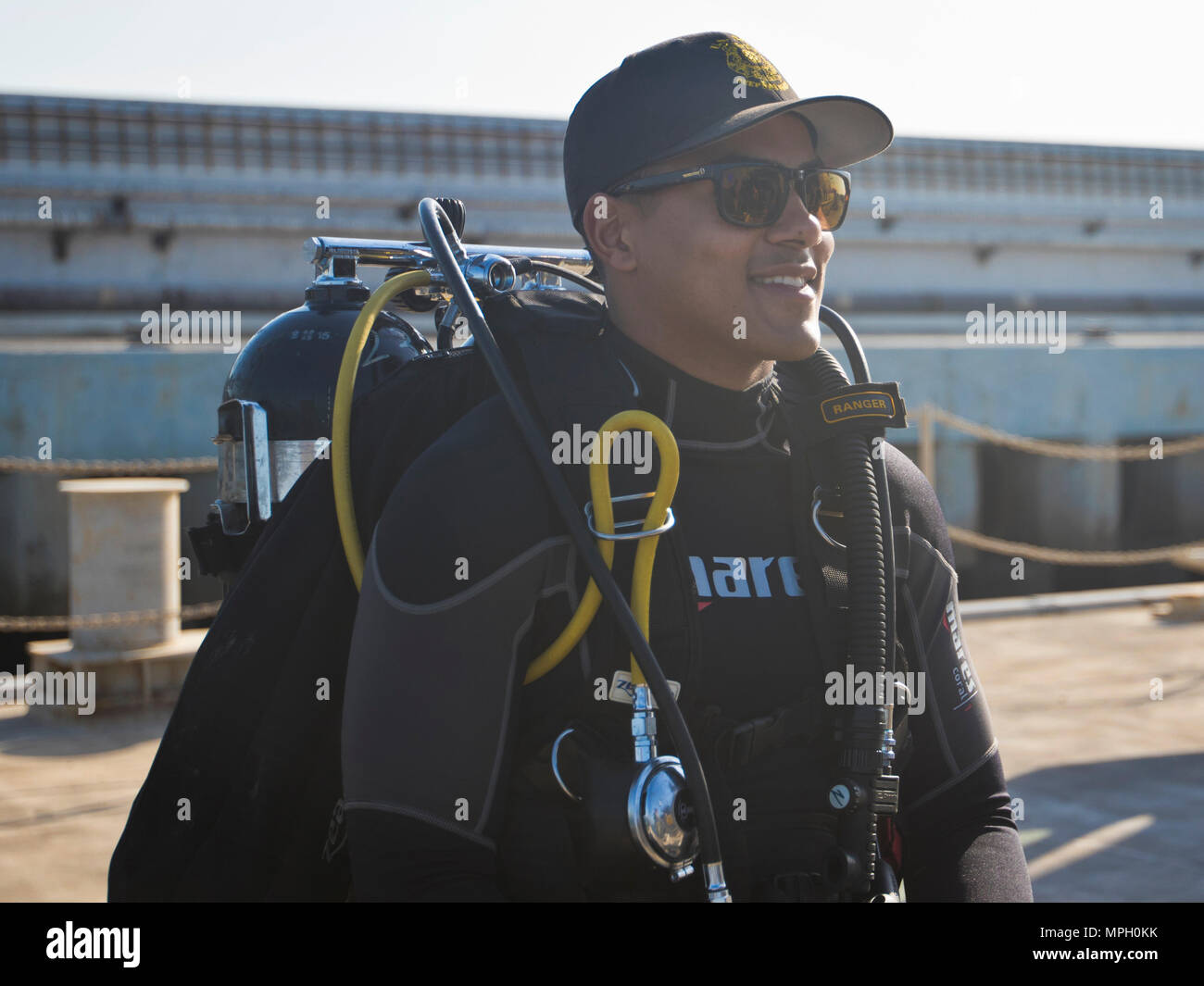 Spc. Brent Evans, a diver (2nd class) with the 511th Engineer Dive ...