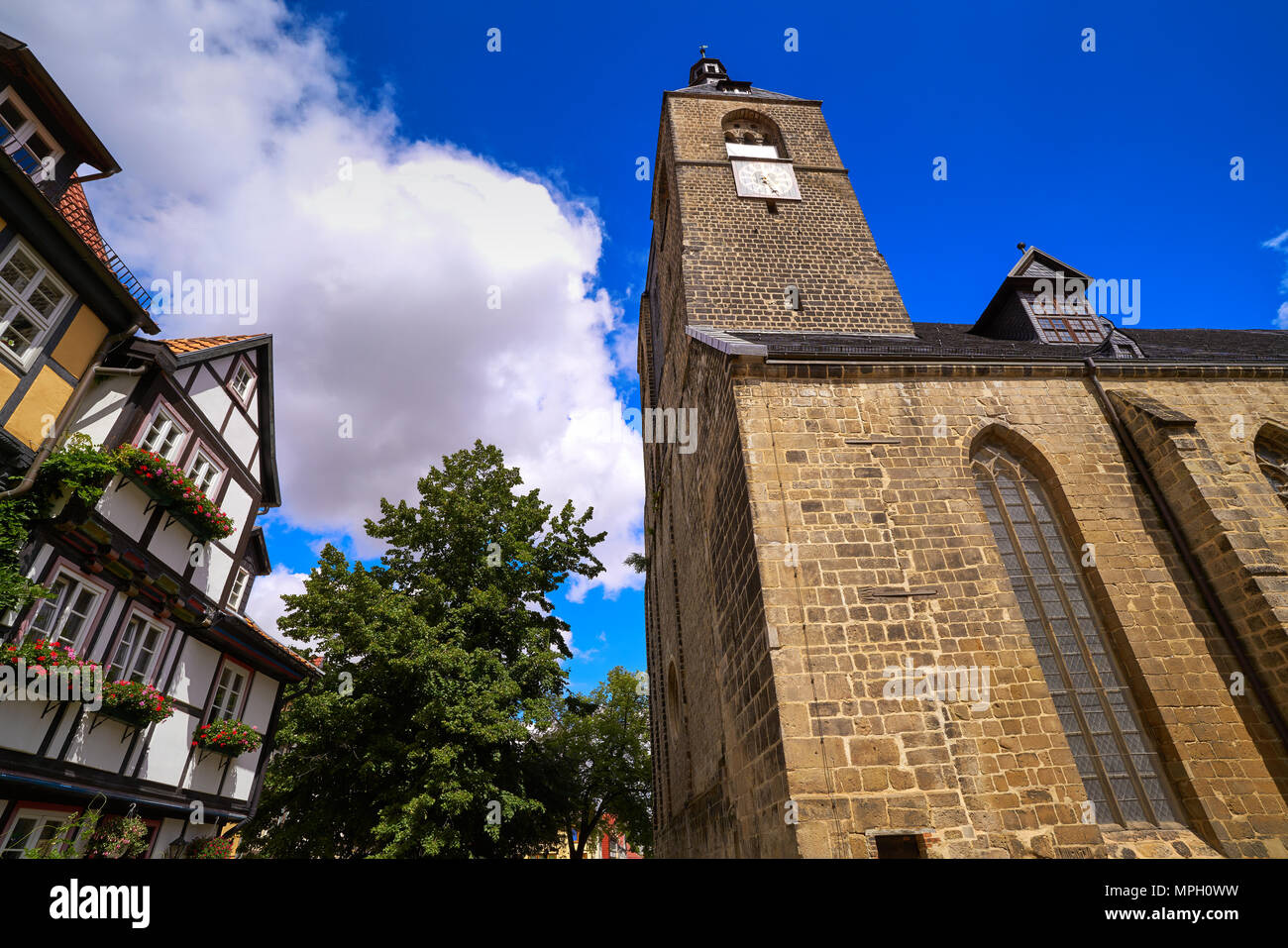 Quedlinburg city chuch in Harz of Germany Stock Photo - Alamy