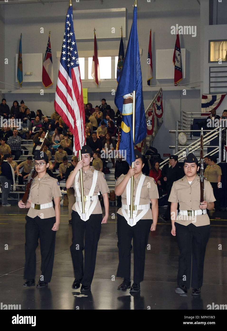 Ill perform their color guard routine hi-res stock photography and ...
