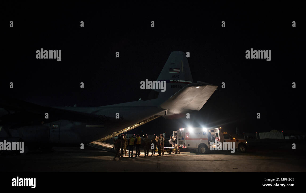 Members of the 455th Expeditionary Aeromedical Evacuation Squadron ...