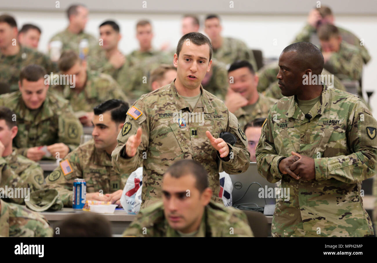 Chief Warrant Officer 5 Darren Cook and Capt. Joseph Koennecke discuss ...