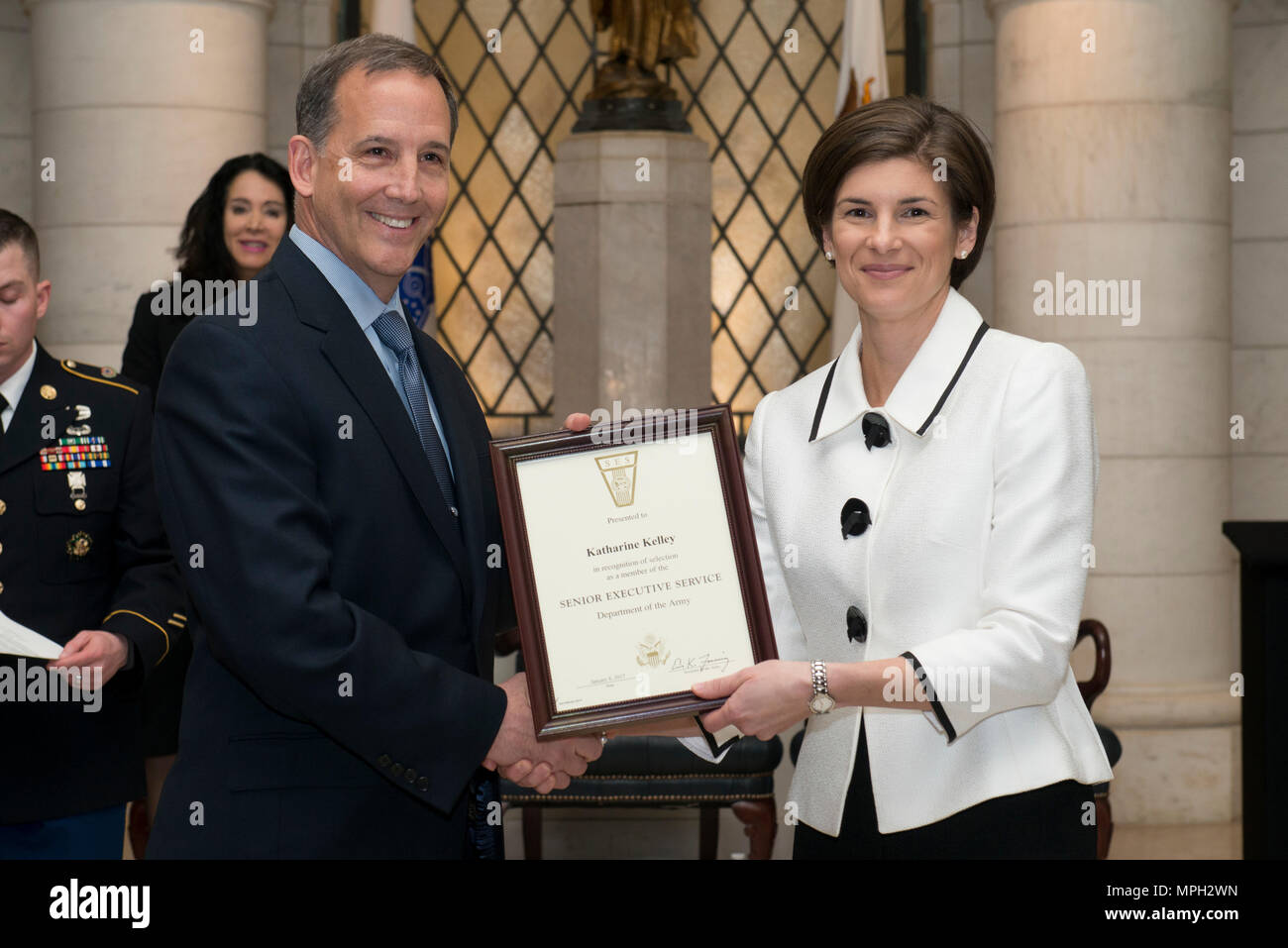 Katharine Kelley, right, superintendent, Arlington National Cemetery ...