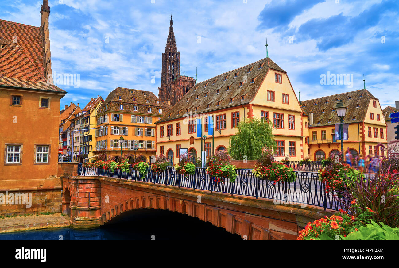 Strasbourg Place des Tripiers wooden barrel in Alsace France Stock ...