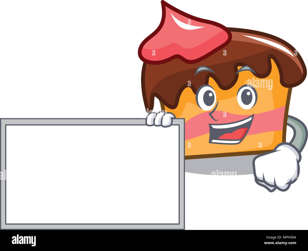 With board sponge cake character cartoon Stock Vector Image & Art - Alamy