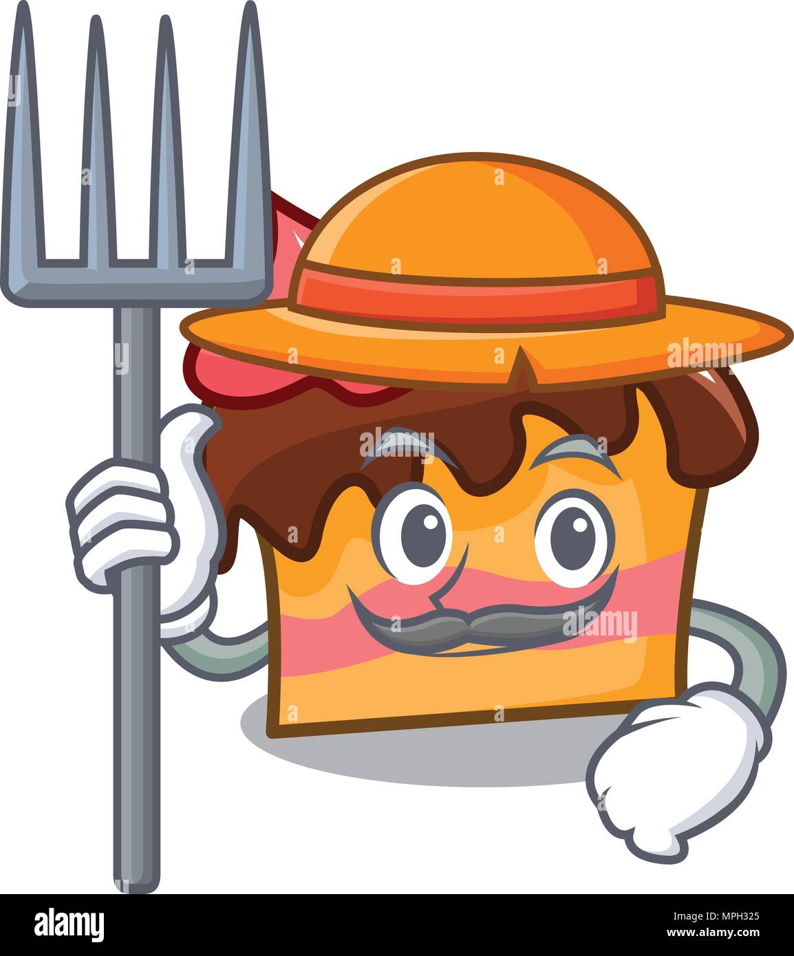 Farmerfarmer Sponge Cake Character Cartoon Stock Vector Image And Art Alamy