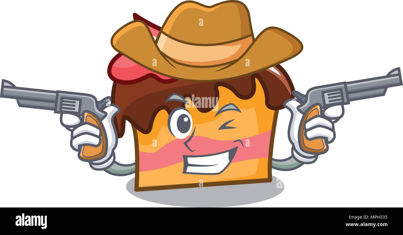 Cowboy sponge cake character cartoon Stock Vector Image & Art - Alamy