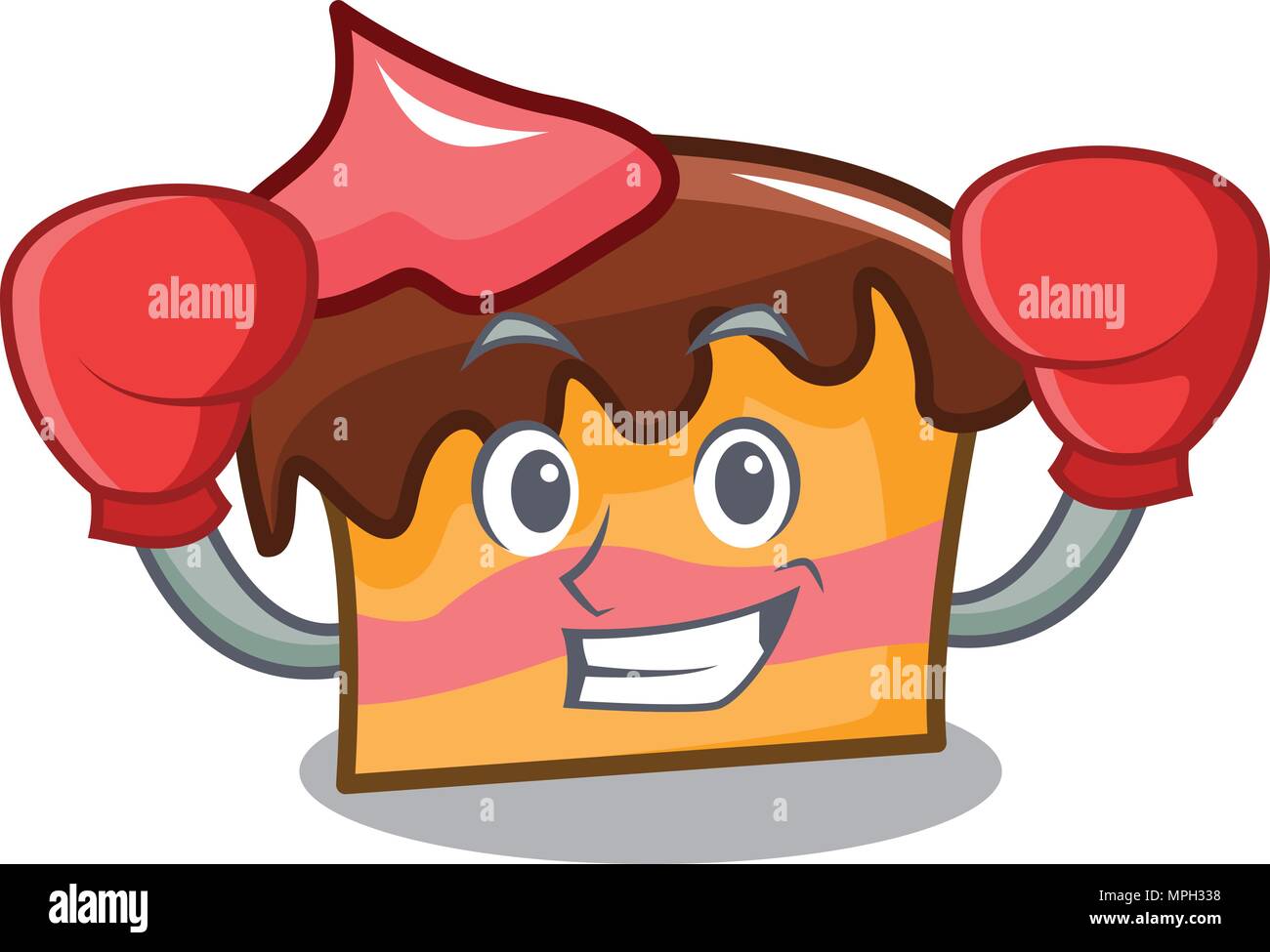Boxing sponge cake character cartoon Stock Vector Image & Art - Alamy