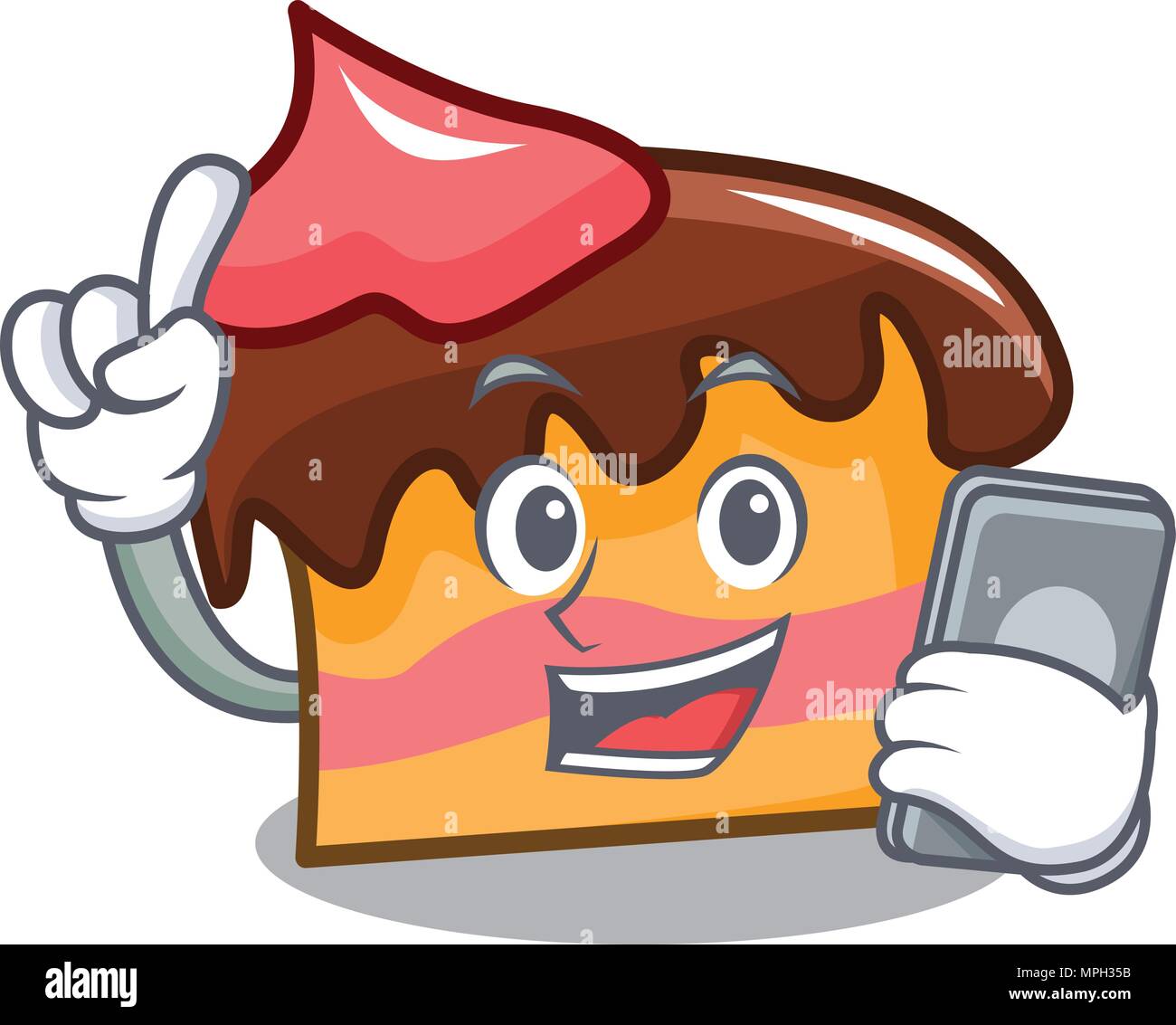 With phone sponge cake character cartoon Stock Vector Image & Art - Alamy