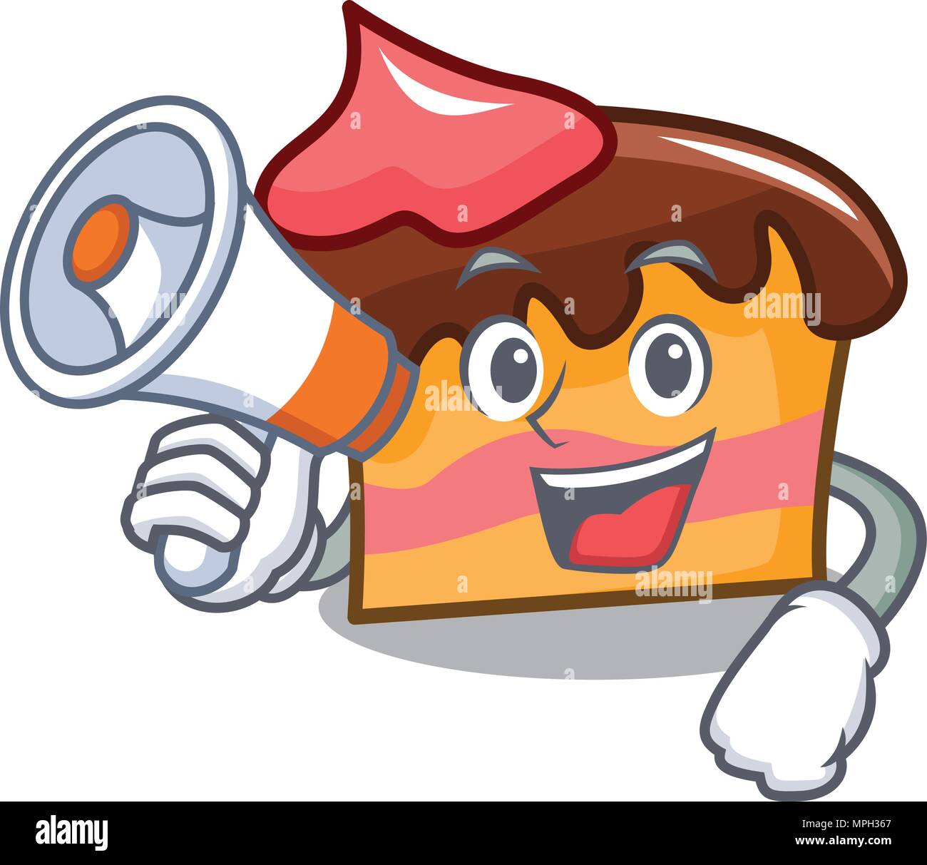 With megaphone sponge cake character cartoon Stock Vector Image & Art ...