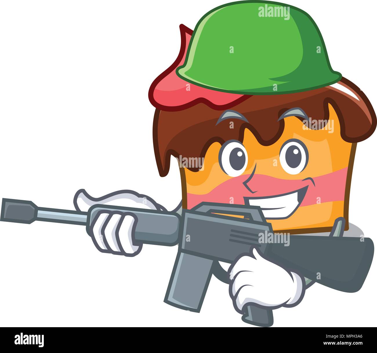Army sponge cake character cartoon Stock Vector Image & Art - Alamy