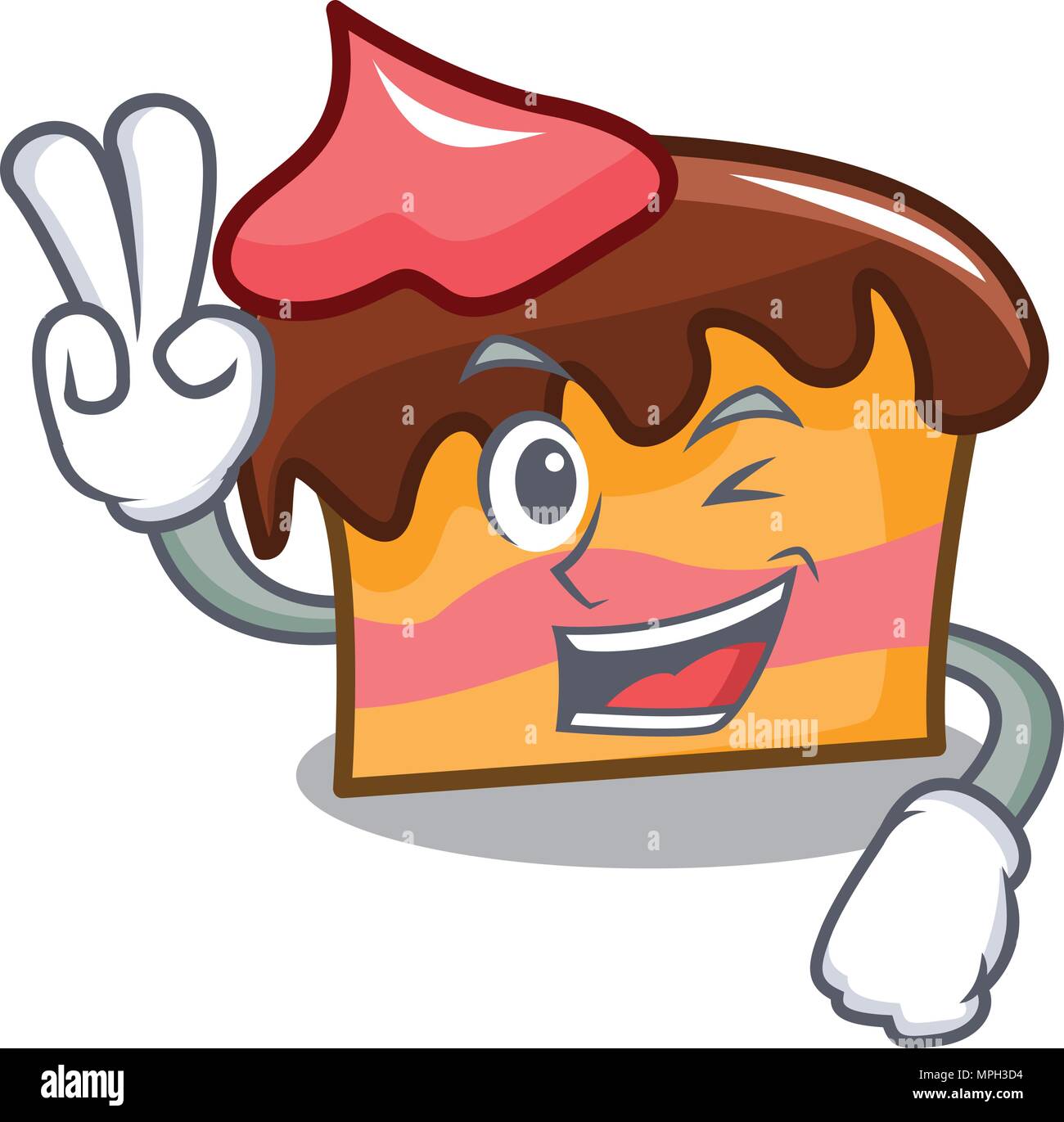 Two finger sponge cake character cartoon Stock Vector Image & Art - Alamy