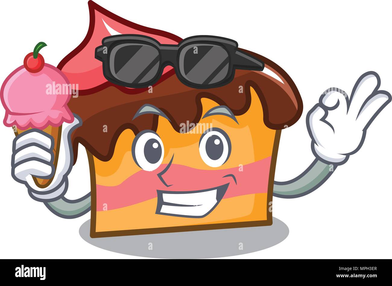 With ice cream sponge cake character cartoon Stock Vector Image & Art ...