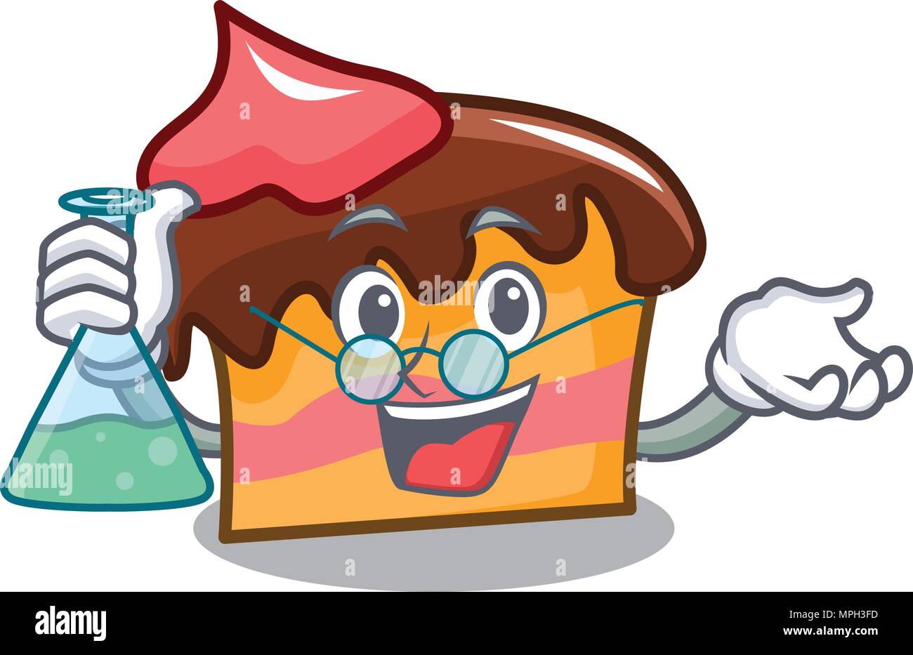 Professor sponge cake character cartoon Stock Vector Image & Art - Alamy