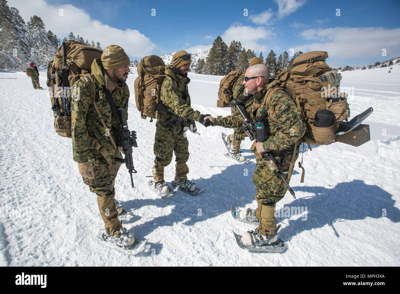 U.S. Marine Corps Lt. Col. Chris Haar (left), commanding officer, 1st ...