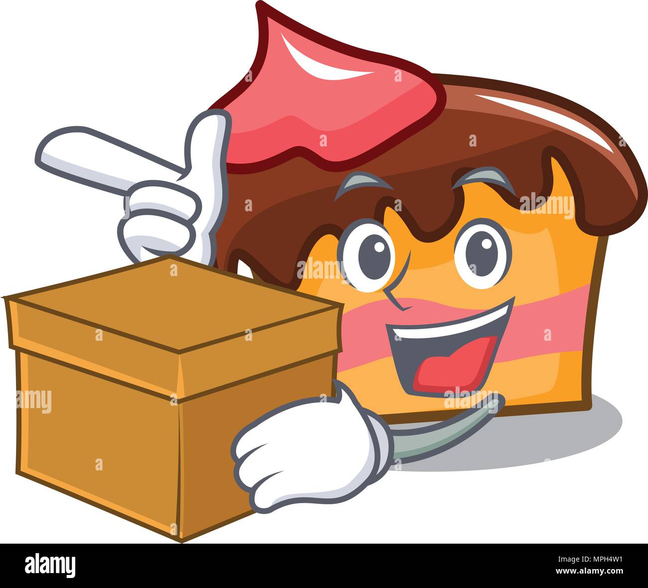 With box sponge cake character cartoon Stock Vector Image & Art - Alamy