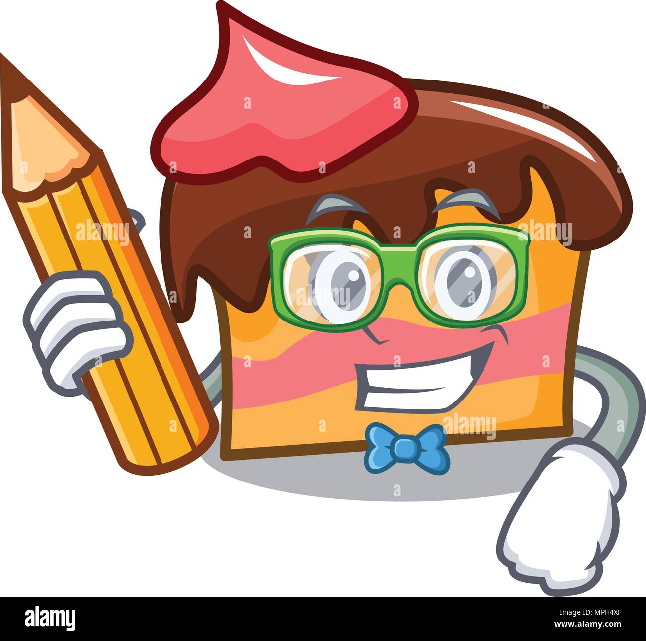 Student sponge cake character cartoon Stock Vector Image & Art - Alamy