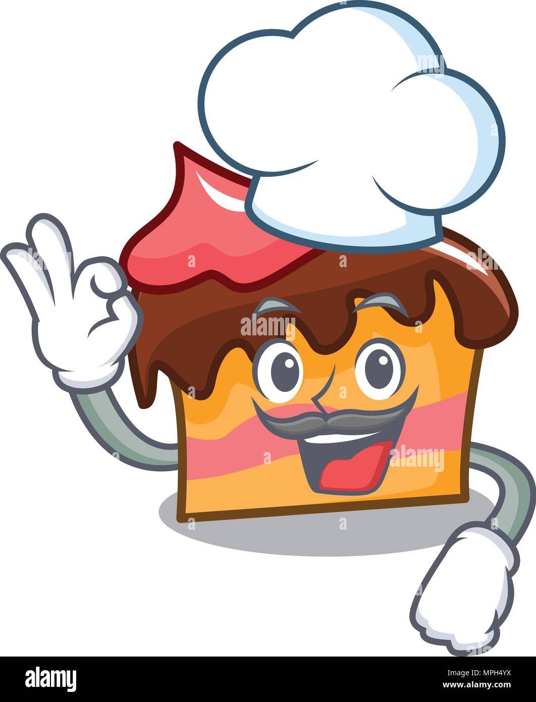 Chef sponge cake character cartoon Stock Vector Image & Art - Alamy
