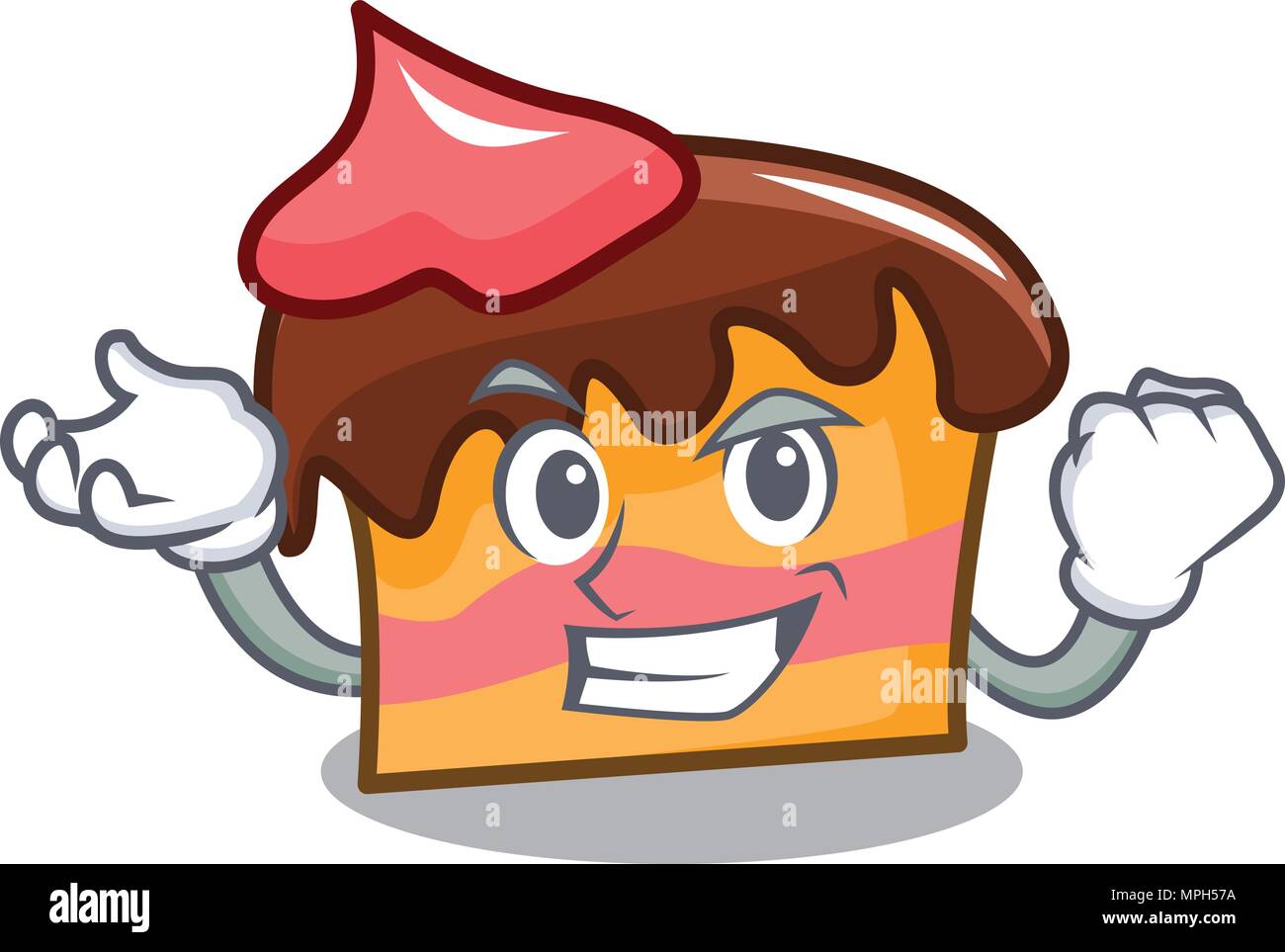 Successful sponge cake character cartoon Stock Vector Image & Art - Alamy