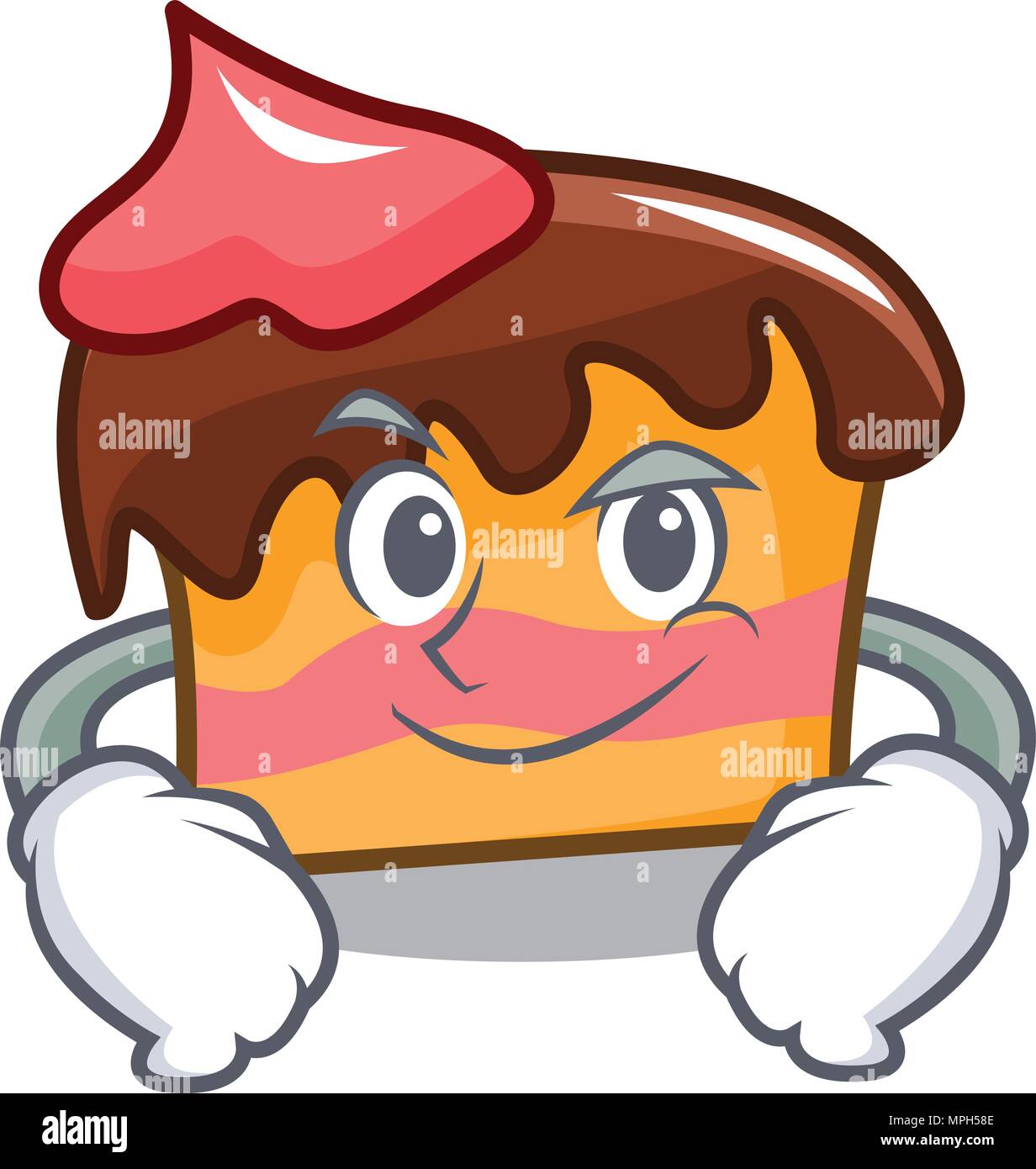 Smirking sponge cake character cartoon Stock Vector Image & Art - Alamy