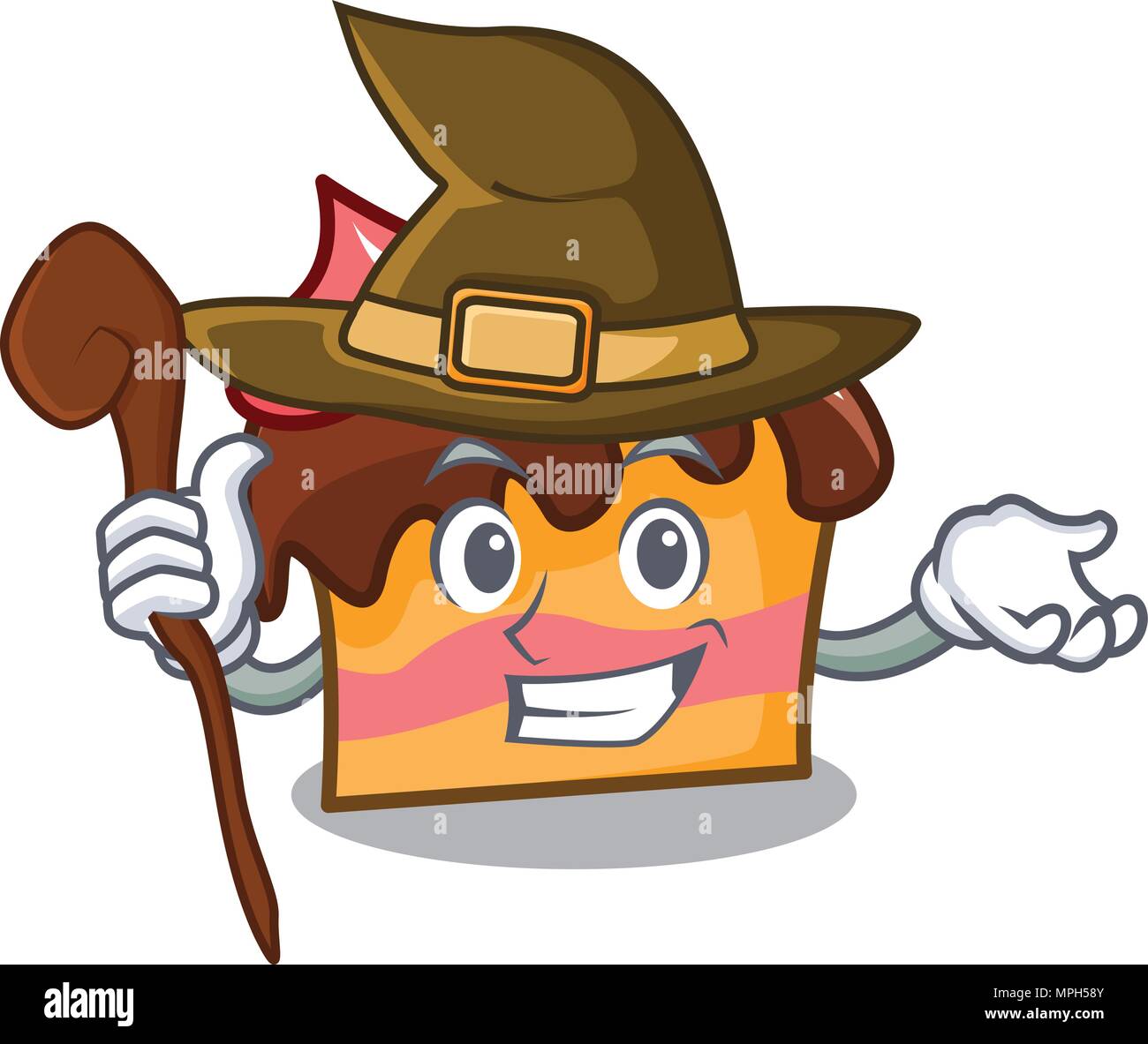 Witch sponge cake mascot cartoon Stock Vector Image & Art - Alamy