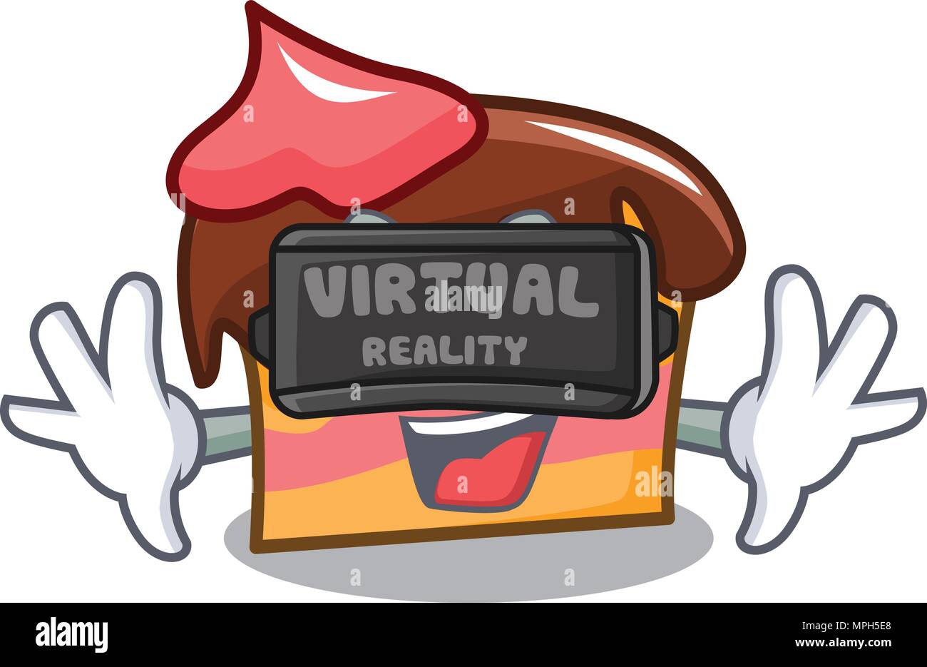 Virtual reality sponge cake mascot cartoon Stock Vector Image & Art - Alamy