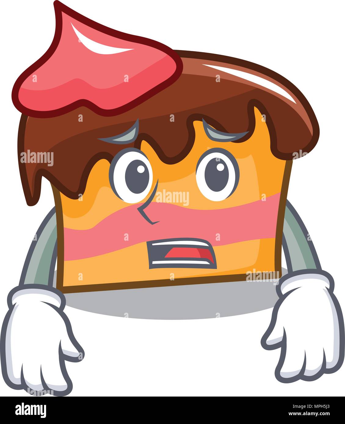 Afraid sponge cake mascot cartoon Stock Vector Image & Art - Alamy