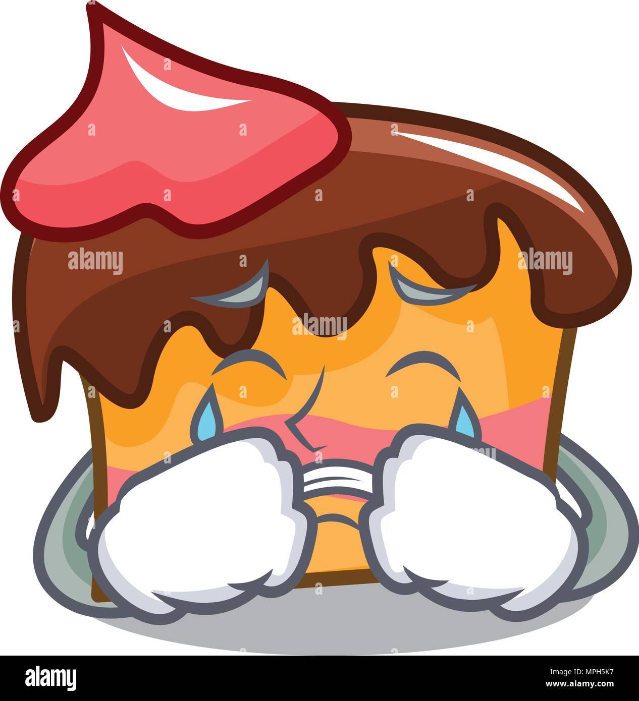 Crying sponge cake mascot cartoon Stock Vector Image & Art - Alamy