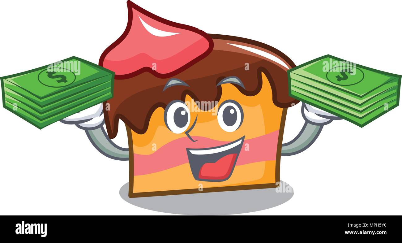With money bag sponge cake mascot cartoon Stock Vector Image & Art - Alamy