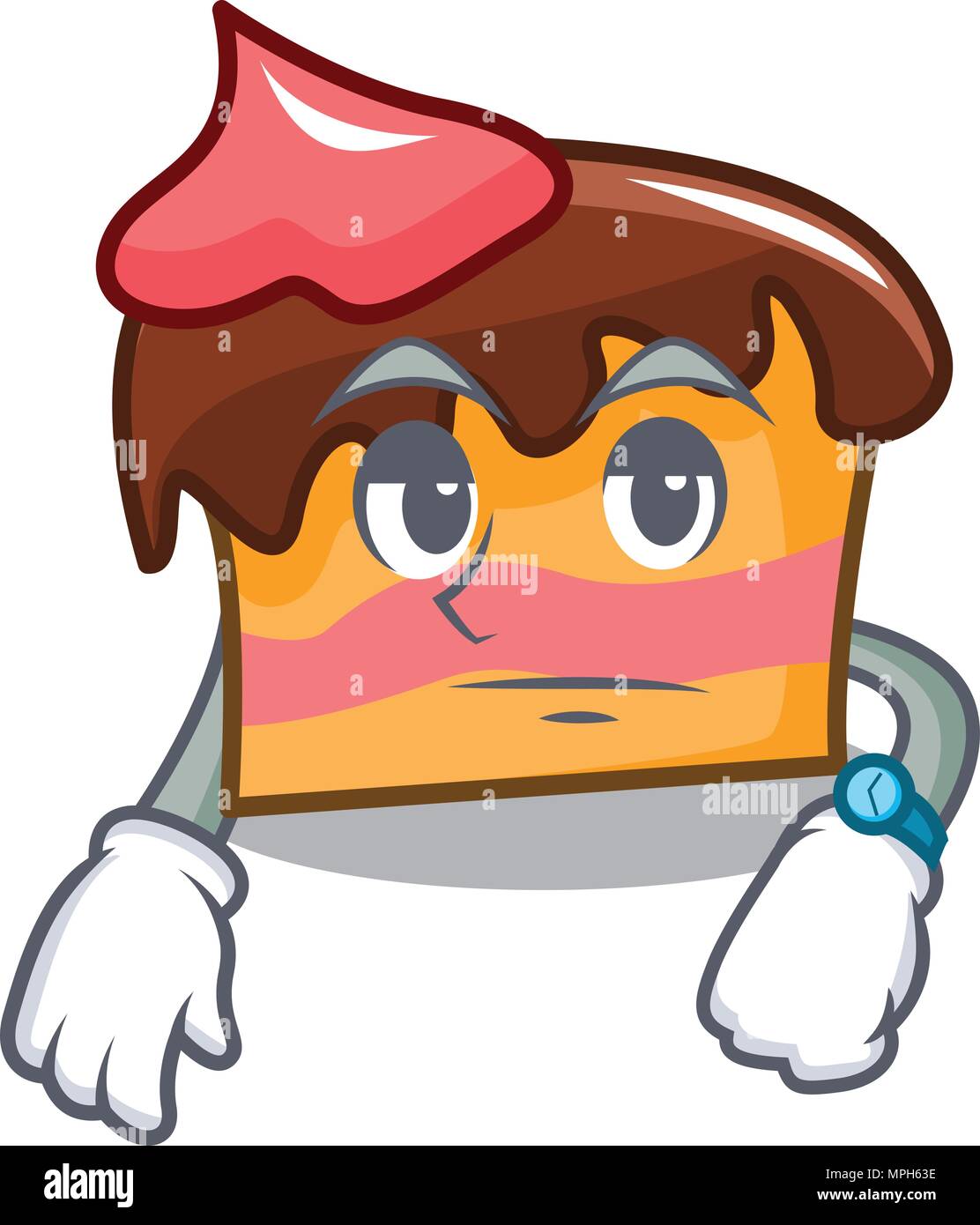 Waiting sponge cake mascot cartoon Stock Vector Image & Art - Alamy