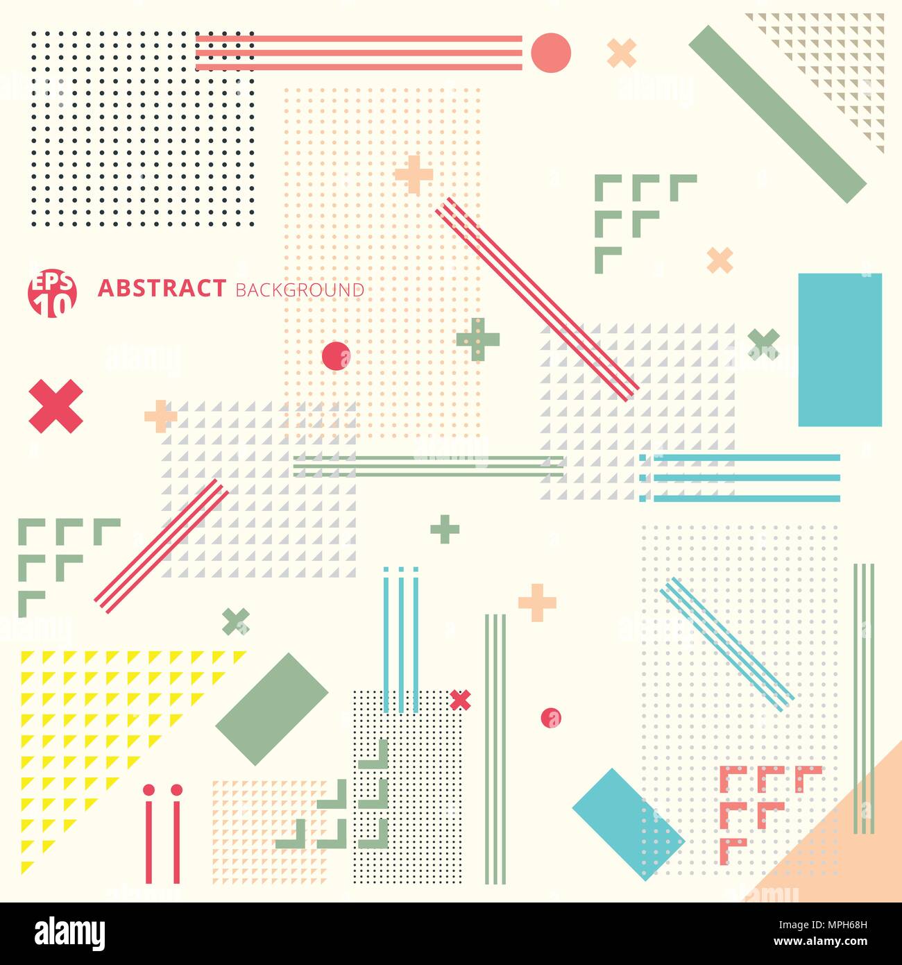 Modern abstract art geometric background with flat minimalistic style ...