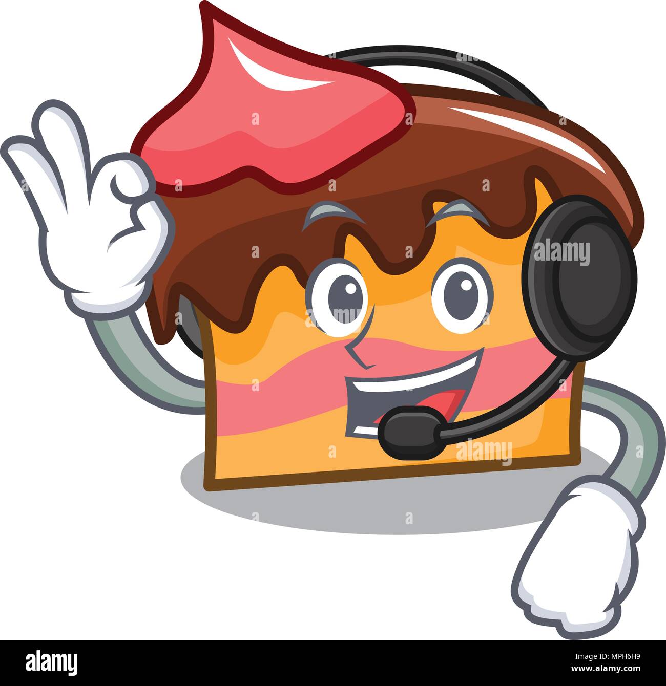 With headphone sponge cake mascot cartoon Stock Vector Image & Art - Alamy