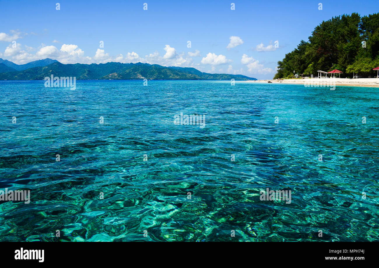 Tropical sea at summer day on Gili Air Island, Lombok, Indonesia Stock ...