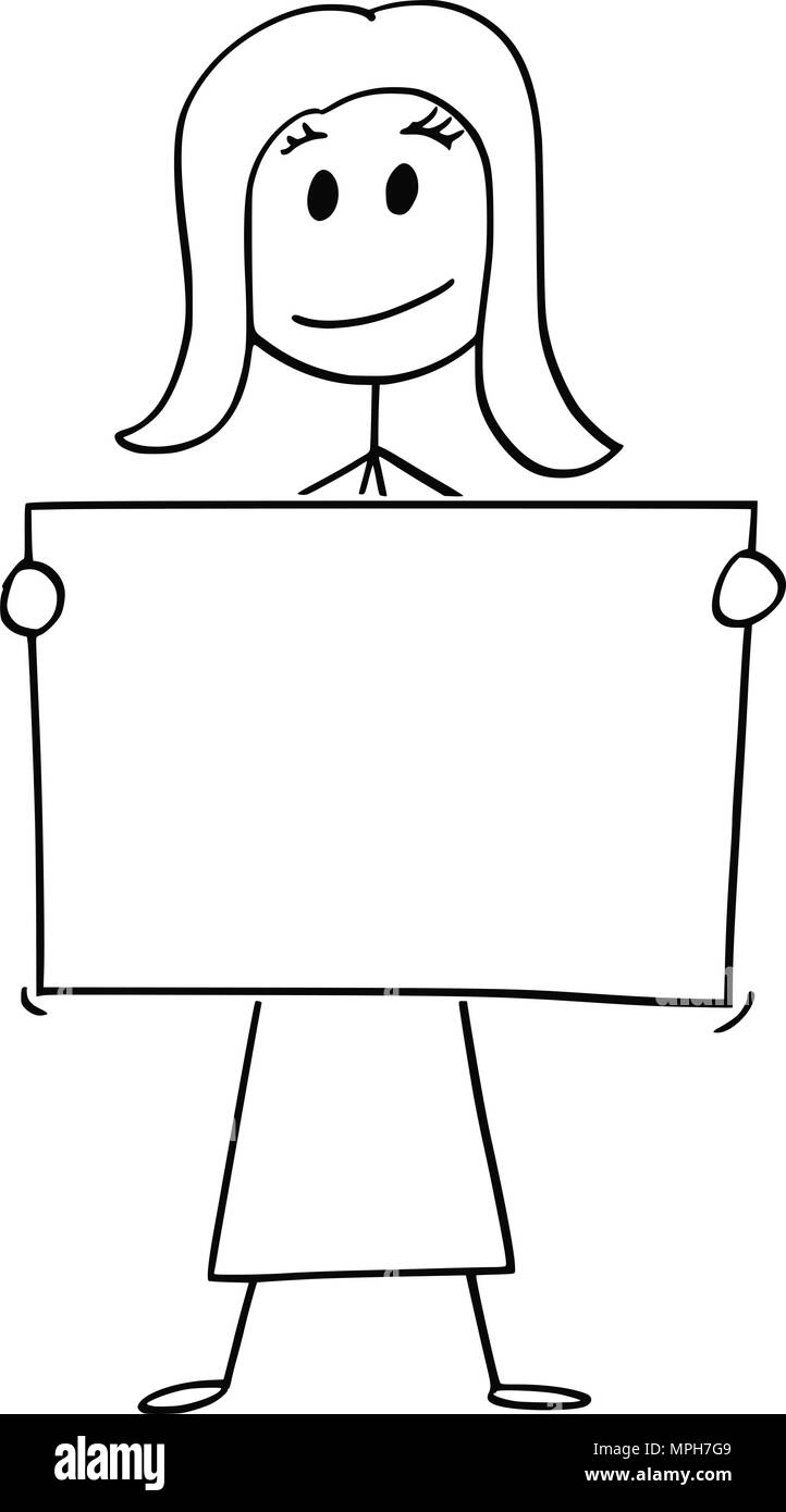 Woman blank placard Stock Vector Images - Alamy