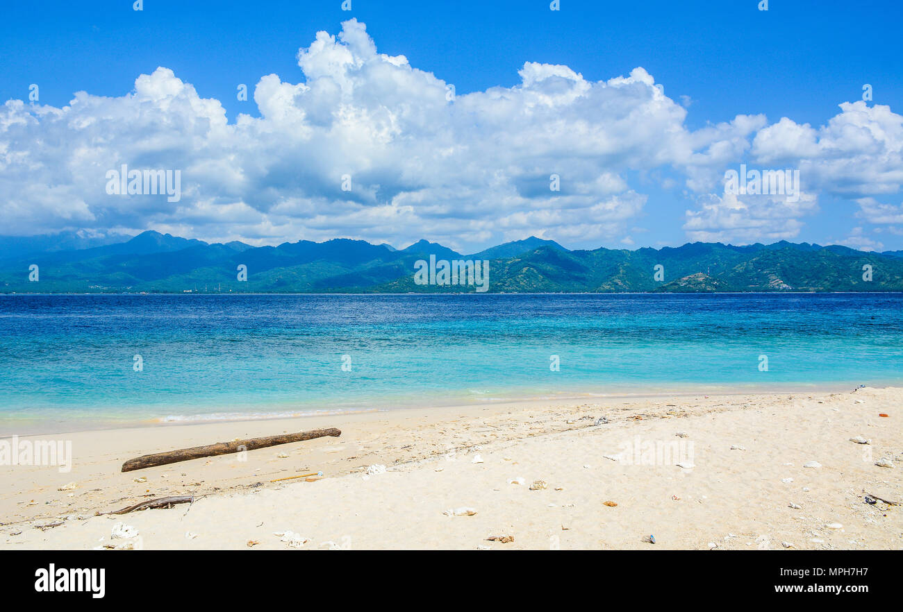 Beautiful blue sea at summer day on Gili Island, Lombok, Indonesia ...