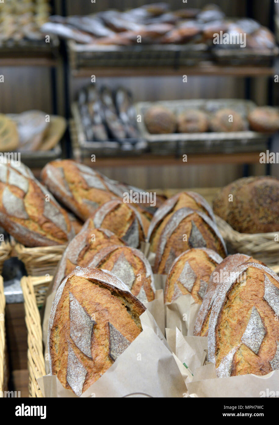 bread in a shop window Stock Photo - Alamy
