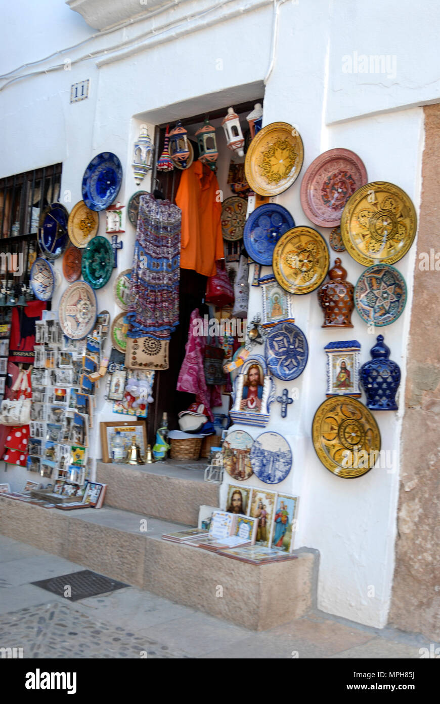 One of the many tourist souvenir shops in Ronda, a small Spanish ...