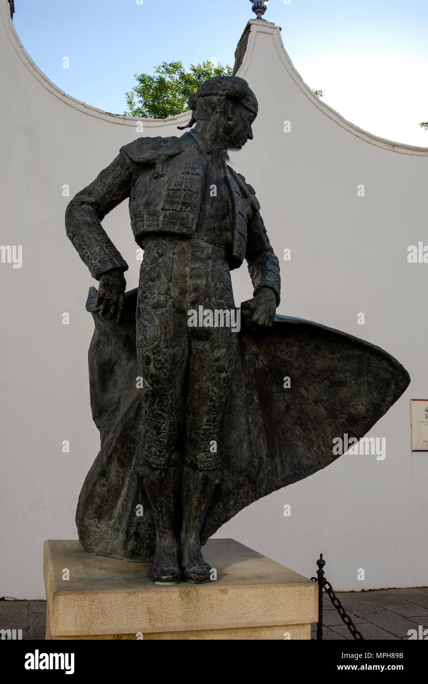 A statue of Ronda’s born famous bullfighter, Cayetano Ordonez y ...