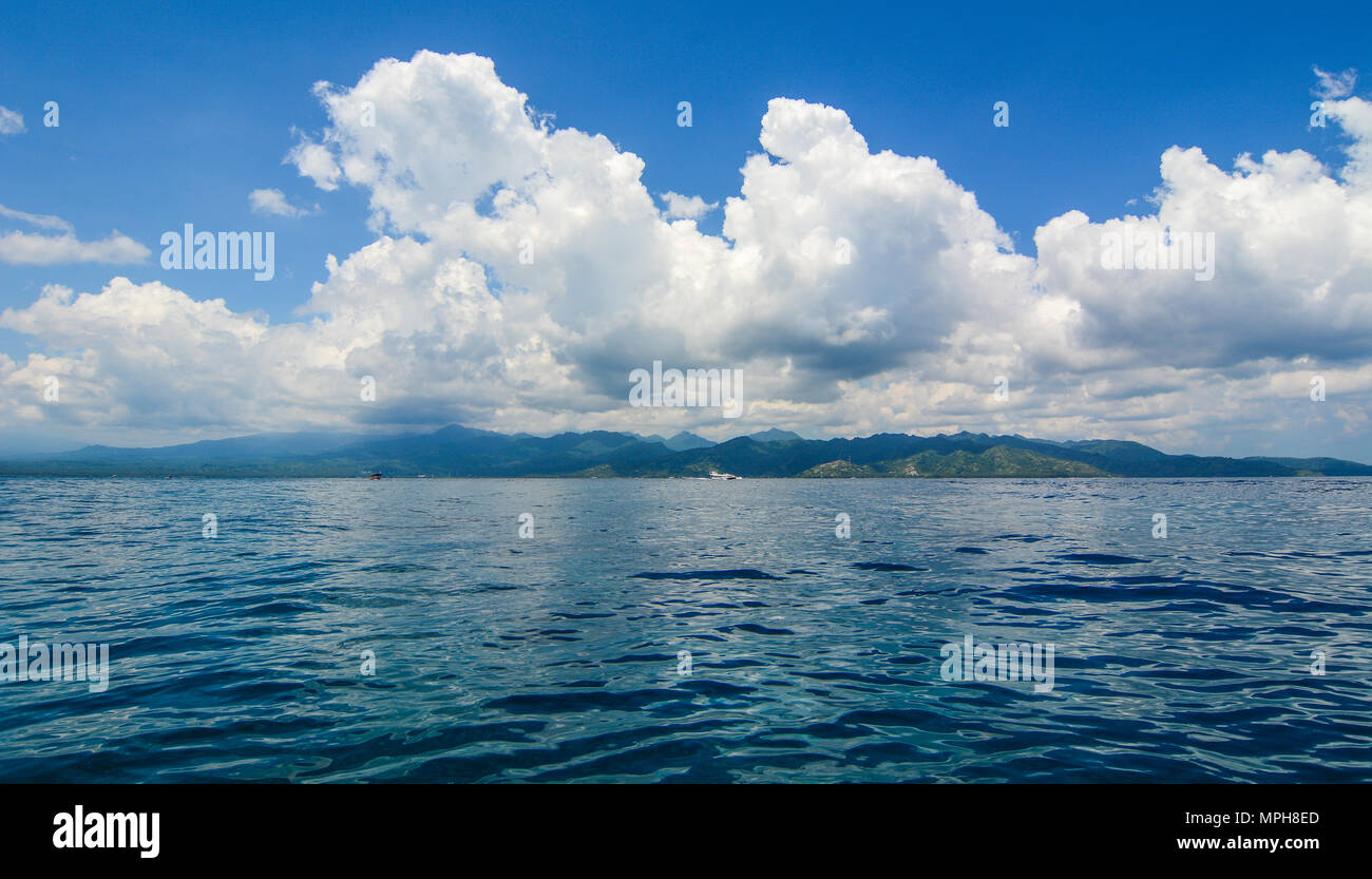 Beautiful sea at summer day on Gili Island, Lombok, Indonesia Stock ...