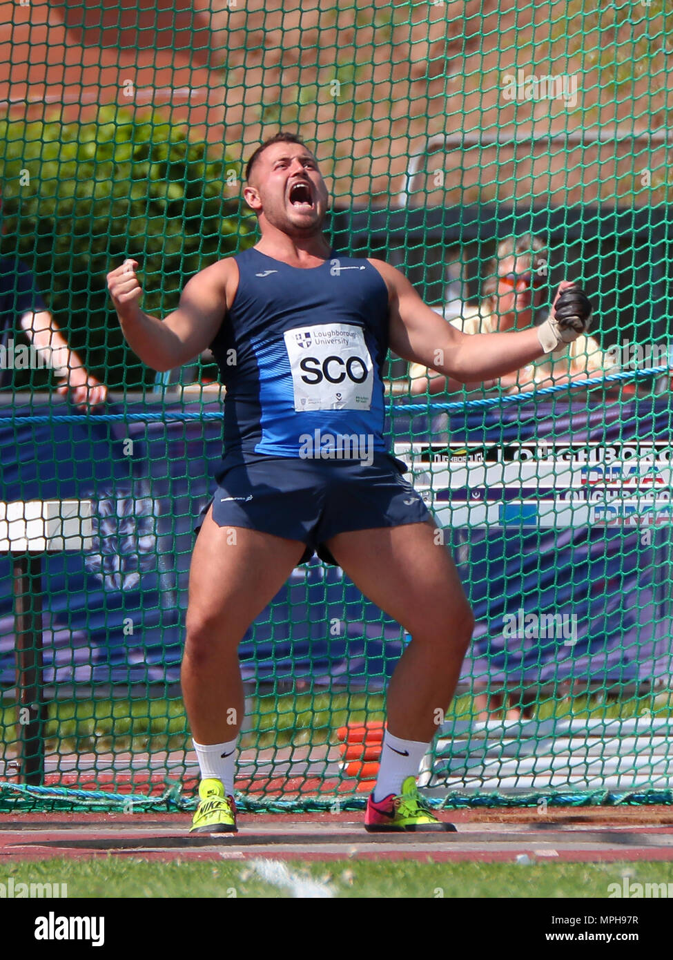 Loughborough, England, 20th, May, 2018. Mark Dry competing in the Men's ...