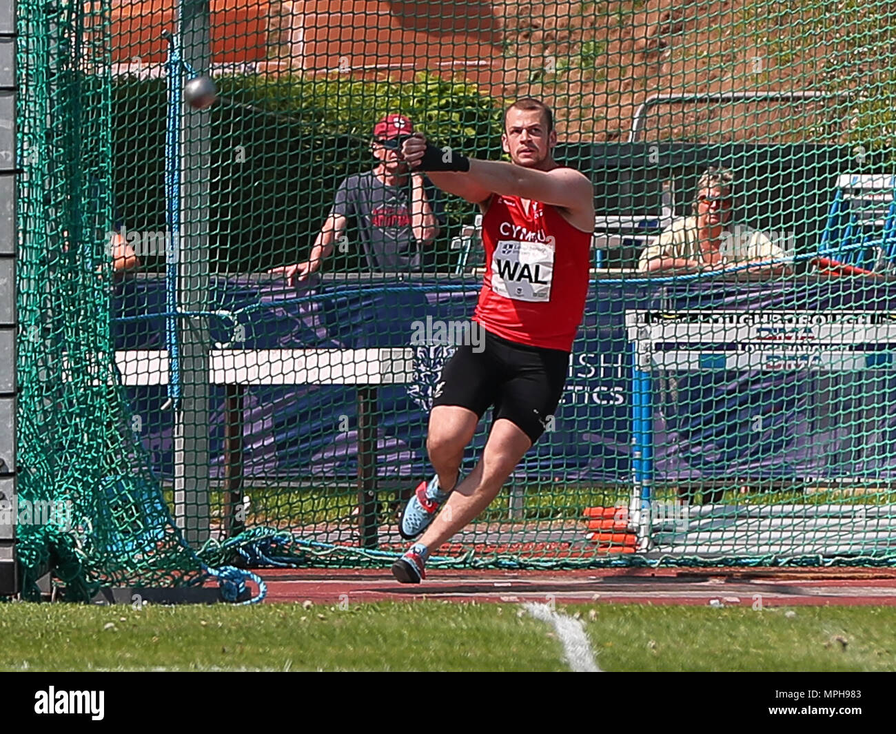 Loughborough, England, 20th, May, 2018. Osian Jones competing in the ...