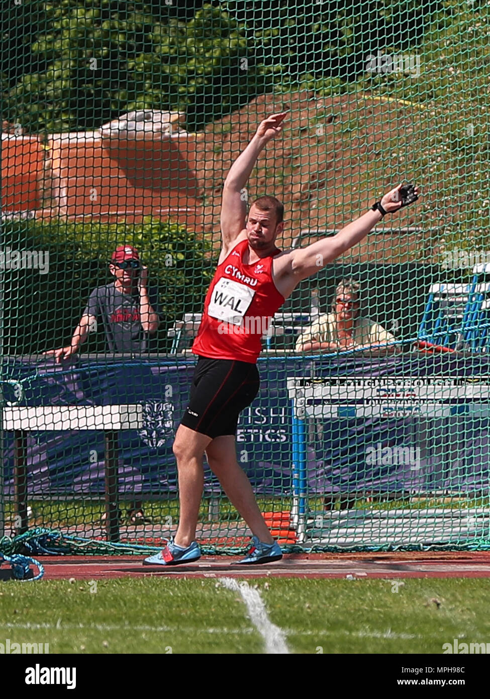 Loughborough, England, 20th, May, 2018. Osian Jones competing in the ...