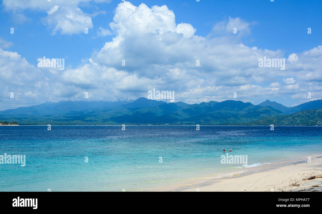 Beautiful sea at summer day on Gili Island, Lombok, Indonesia Stock ...