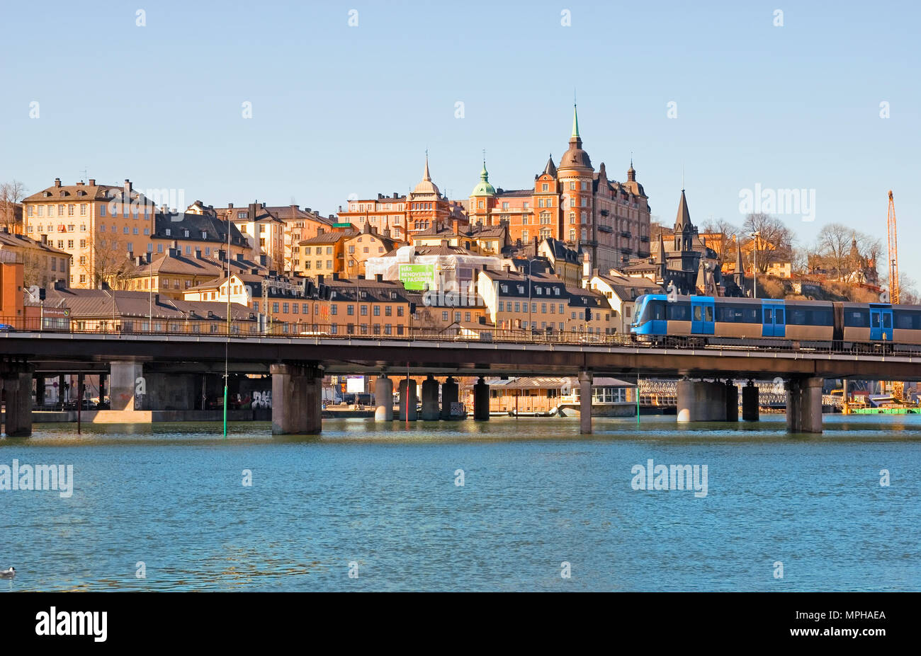 STOCKHOLM, SWEDEN - APRIL 14, 2010: City transport in the center of ...