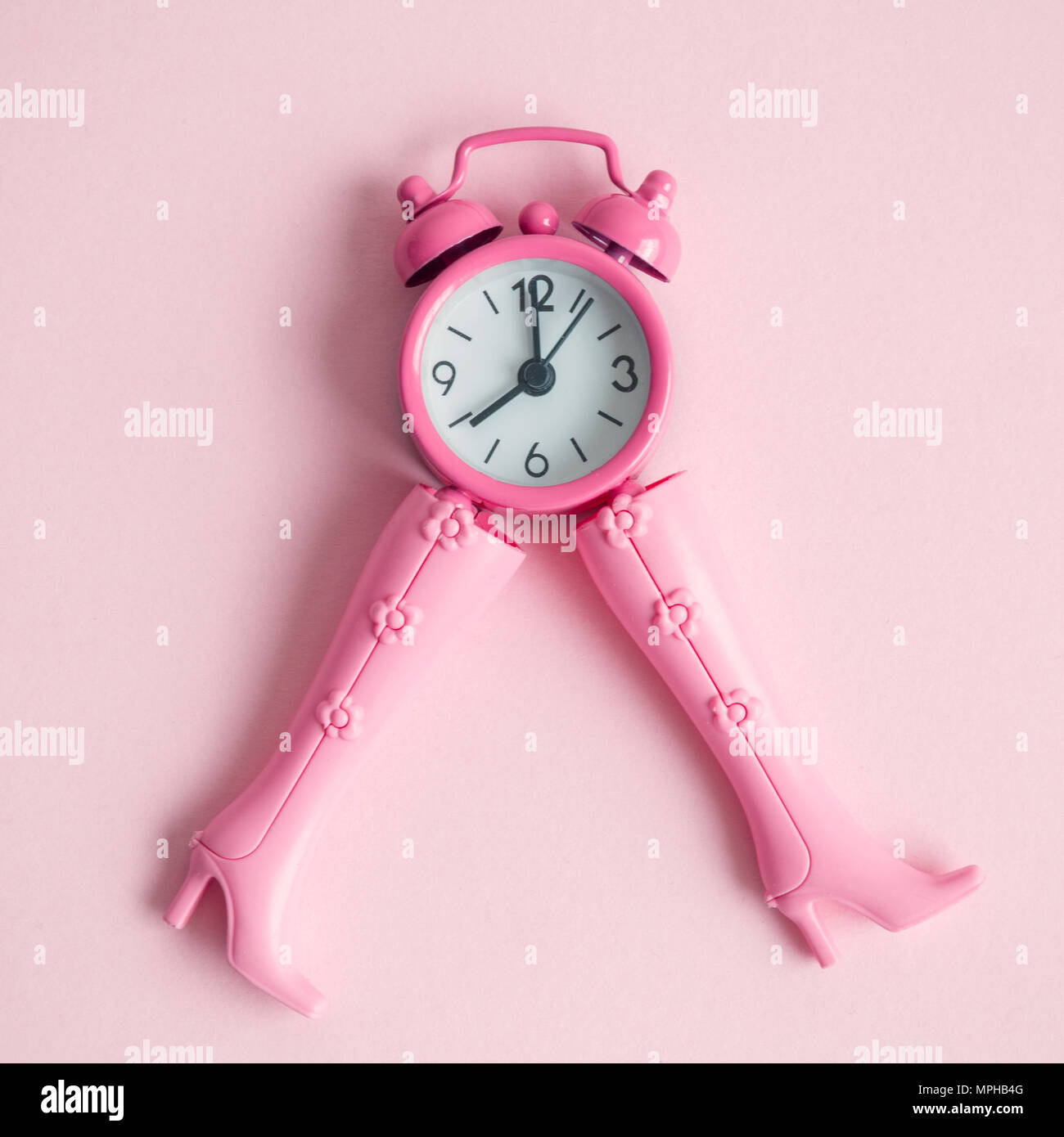 Walking clock minimal creative concept Stock Photo - Alamy