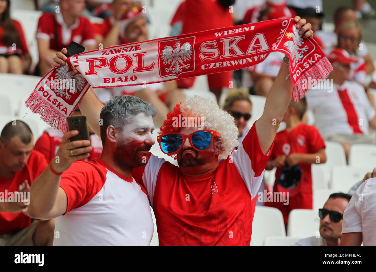 Polish fans show their support hi-res stock photography and images - Alamy